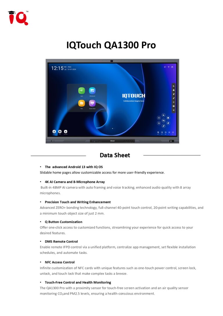 IQTouch Smart Touch Panel - QA1300 Series Pro - IQTouch Malaysia ...