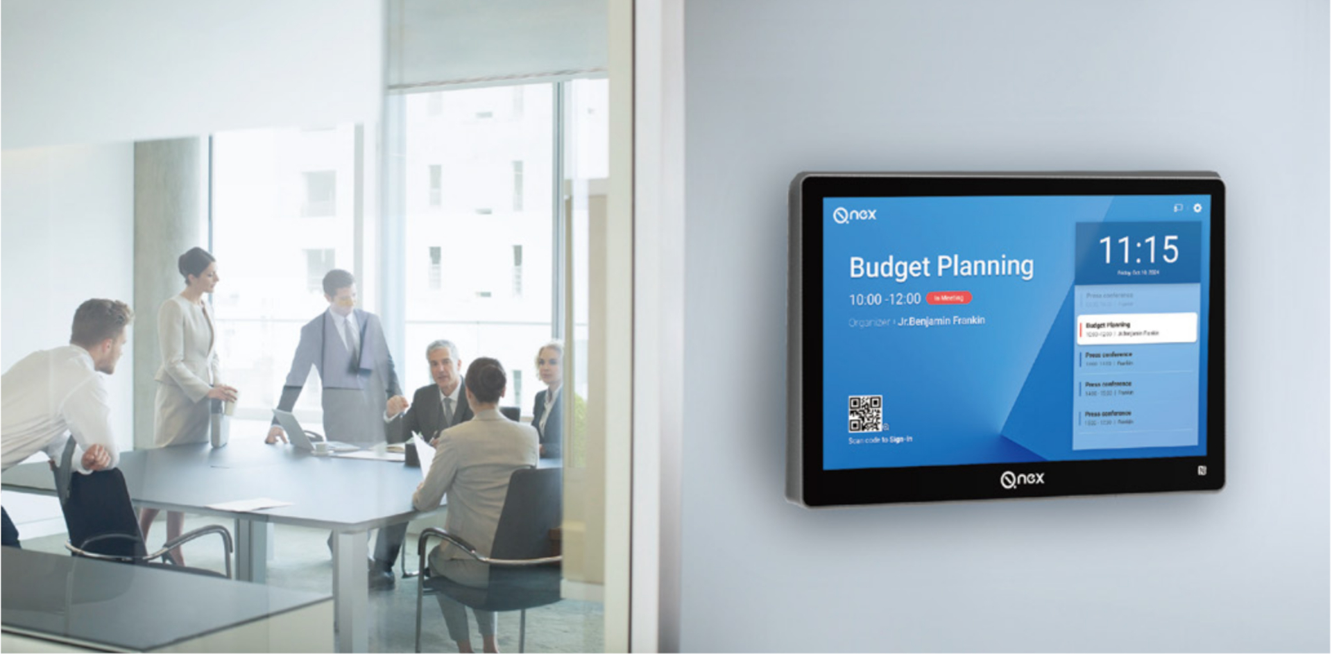 Meeting Room Scheduler Touch Panel - IQTouch Malaysia | Smart Meeting Room | Interactive Flat ...